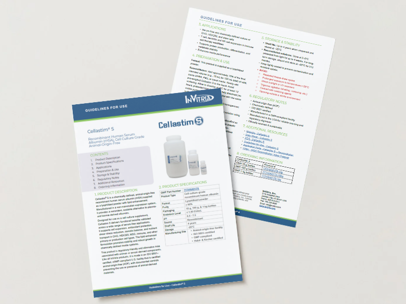Cellastim S - Guidelines for Use - InVitria