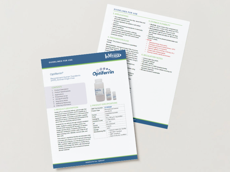 Optiferrin - Guidelines for Use - InVitria