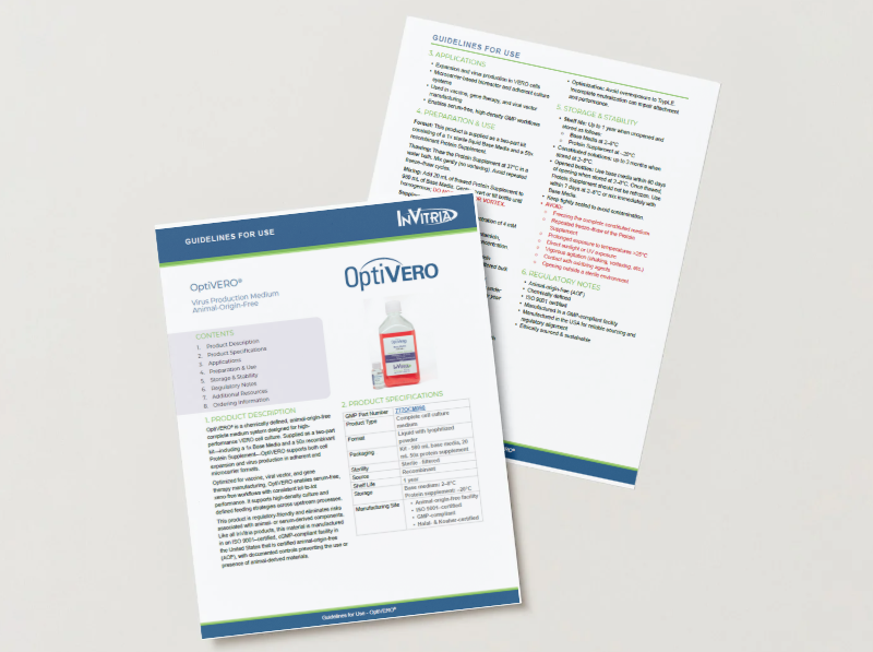 OptiVERO - Guidelines for Use - InVitria